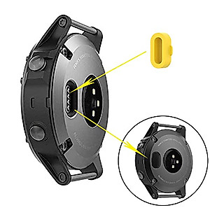 Kissmart Replacement Charger for Garmin Vivoactive 4, Charging Cable Cord Plus a Yellow Silicone Charger Port Protector Anti Dust Plug for Garmin Vivoactive 4 4S Smartwatch