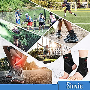 Ankle Brace, 2PCS Ankle Braces for Men & Women, Adjustable Compression Ankle Wrap Support for Ankle Protection, Breathable & Comfortable, Ankle Support Brace for Sprains, Sports Injuries and Recovery