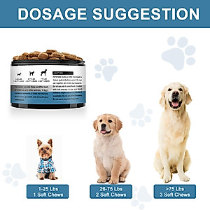 Calming Chews for Dogs Organic, Hemp Dog Relaxing Treats for Anti Anxiety Stress Bites, Car Sickness Pain Relief Separation Ease, Puppies Soft Chews Canine Pup Calm Care Health Treatment Supplies