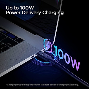 Spigen [USB-IF Certified USB 4 Cable 2.6ft for Thunderbolt 4 3 Cable,100W Charging 40Gbps Data Transfer 8K Video Type C for MacBook iPad M2 M1 Pro Air Galaxy S23 S22 Ultra Plus Mac Mini External SSD
