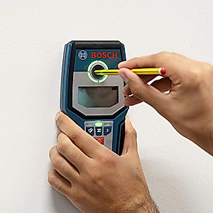 Bosch Professional Stud Finder GMS 120 (Drill Hole Marker, max. Detection Depth Wood/Magnetic Metal/Non-Magnetic Metal/Live Cable: 38/120/80/50 mm, in Cardboard Box) - Amazon Exclusive Set