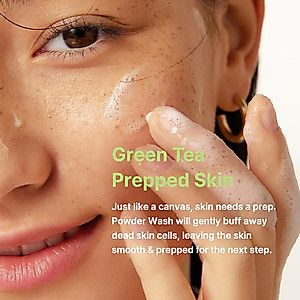 BY WISHTREND] Green Tea & Enzyme Powder Face Wash, All-in-one, Hydrating daily facial cleanser and Gentle exfoliator for pores and blackheads (3.88 Ounce (Pack of 1))