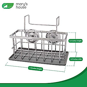 Heavy Duty Sink Caddy for Wet Dish Rag and Sponge Holder - Hang, Suction, or Counter Use - by Mary's House