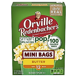 Orville Redenbacher’s SmartPop! Butter Flavored Microwave Popcorn, Gluten Free, 12 Count Mini Popcorn Bags (6 Boxes)