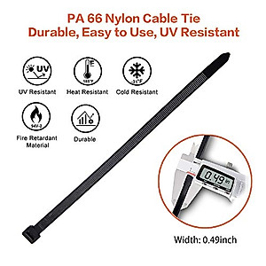 Zip Ties Heavy Duty 250 lb 20 Inch, Extra Long Cable Ties Wide Plastic Wire Tie Wraps Strong Ties Industrial Zipties Outdoor Use Black 30 Pieces