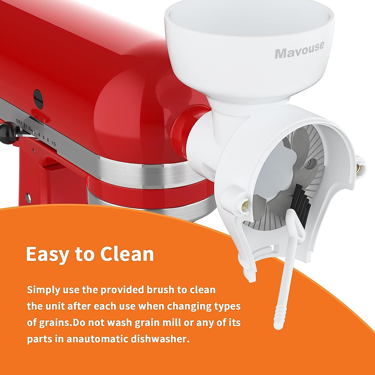 Grain Mill Attachment For Kitchenaid Stand Mixer, 8 Levels Flour Grinder Attachment For Wheat, Corn, Oats, Coffee Bean