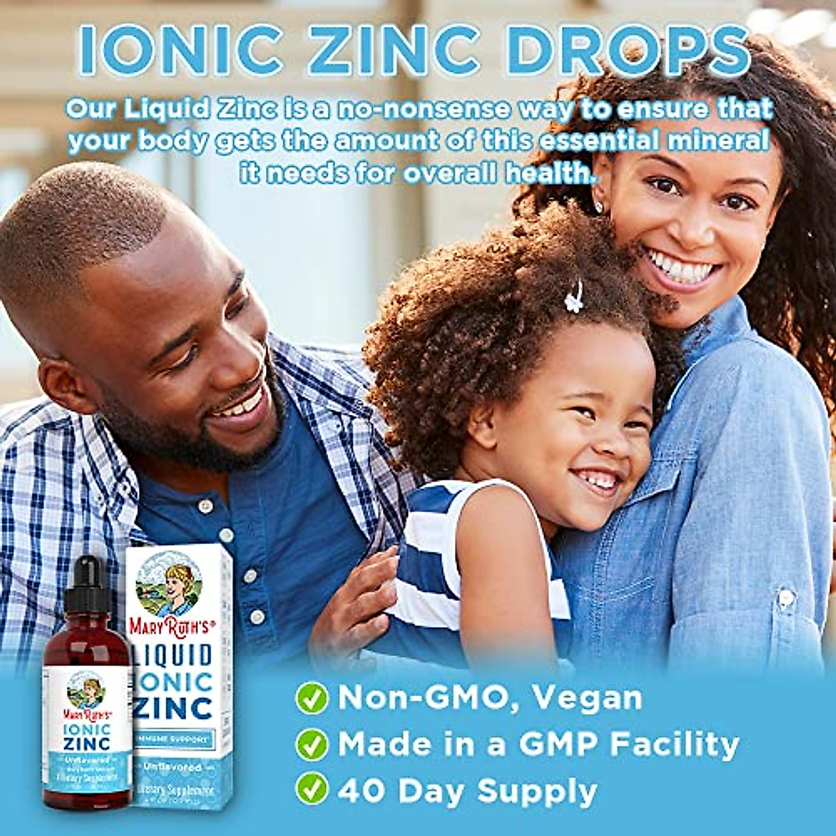 Zinc Supplements for Immune Support | Ionic Zinc for Kids & Adults | Liquid Zinc Supplement | 40 Day Supply | Zinc Sulfate | Skin Care Supplement | Vegan | Non-GMO | Gluten Free | 40 Servings