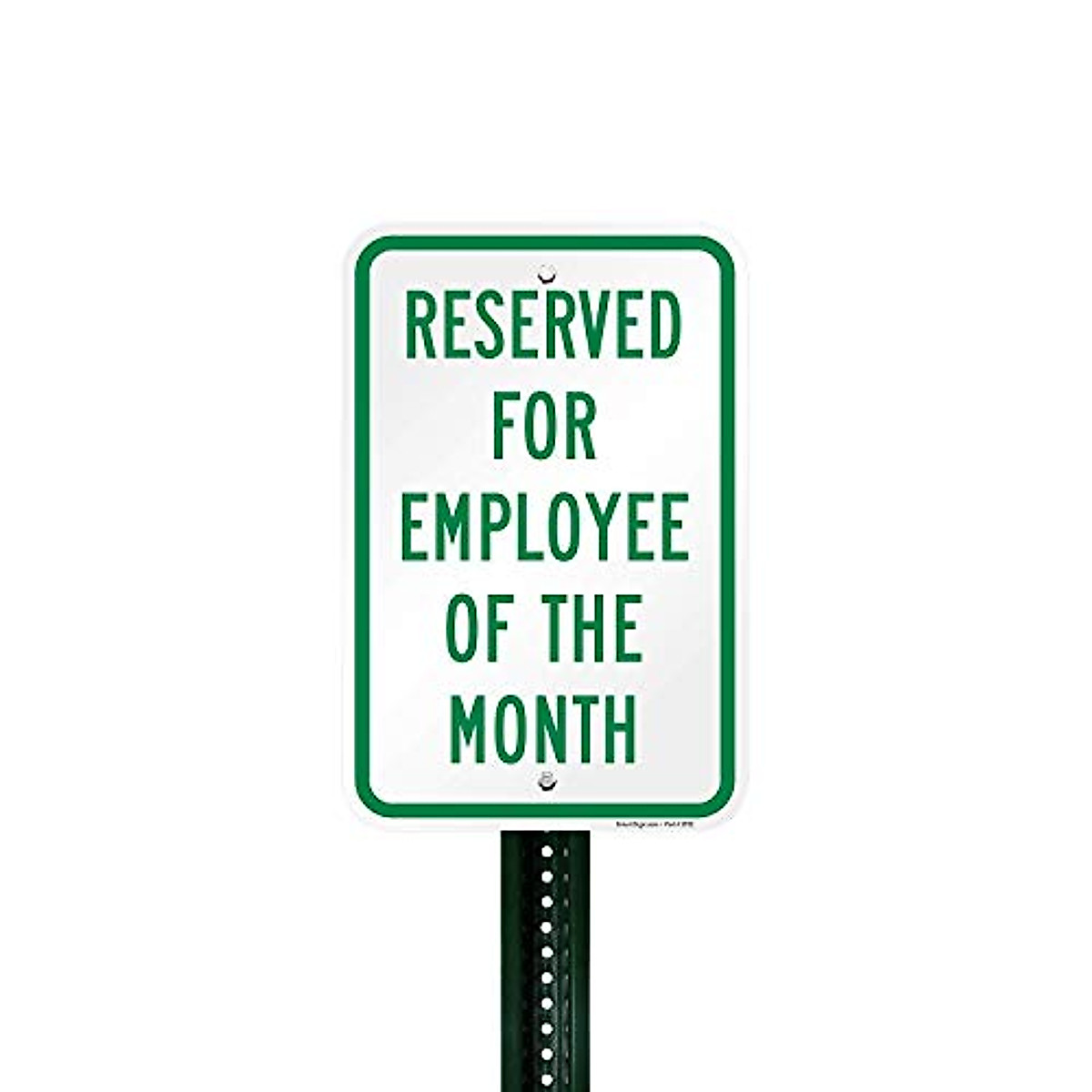 SmartSign - K-7744-P-PE-12x18-D1 "Reserved for Employee of the Month", Parking Sign | 12" x 18" Plastic Green on White