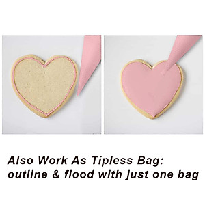 Weetiee Pastry Bag - 100 Pieces 16 Inch [Extra Thick] Disposable Piping Bags Set with 8 decorating tips, 1 coupler and 3 Bag Ties for Cake Decorating Royal Frosting