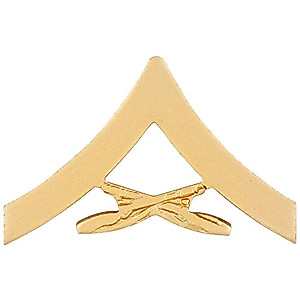 United States Marine Corps (USMC) chevron LCPL Lance Corporal E-3 satin gold