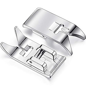 2 Pieces Sewing Machine Presser Foot Straight Stitch Foot Universal General Purpose Zig Zag Foot for Most Sewing Machines Domestic Low Shank Sewing Machines (2 Pieces)