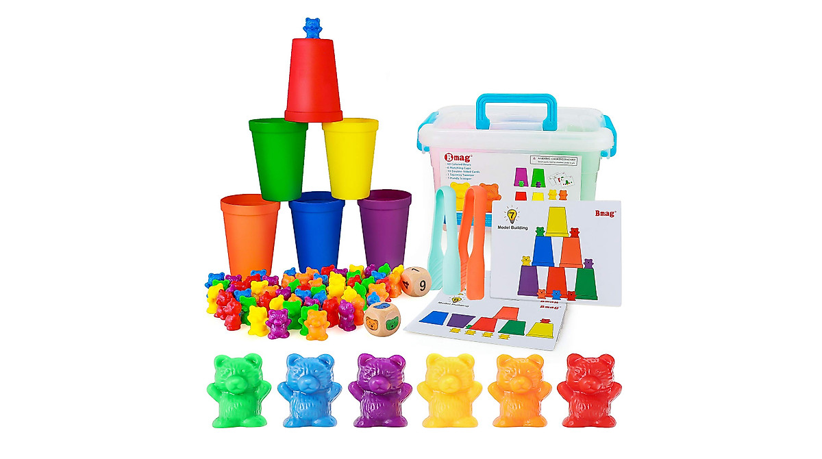 Bmag Counting Bears with Sorting Cups & Dices - Educational Toy for Kids
