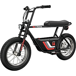 Razor Rambler 16 – 36V Electric Minibike with Retro Style, Up to 15.5 MPH, Up to 11.5 Miles Range, Wide, Rugged 16" Air-Filled Tires, Powerful 350 Watt Hub-Driven Motor