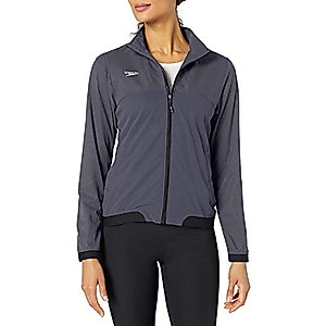 Speedo Women's Jacket Full Zip Tech Team Warm Up , Speedo Black, Medium