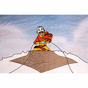 Avatar: The Last Airbender Aang and Appa Plush Throw Blanket | Cozy Sherpa Blanket | Super Soft Lightweight Fleece Blanket | Geeky Home Decor | 45 x 60 Inches