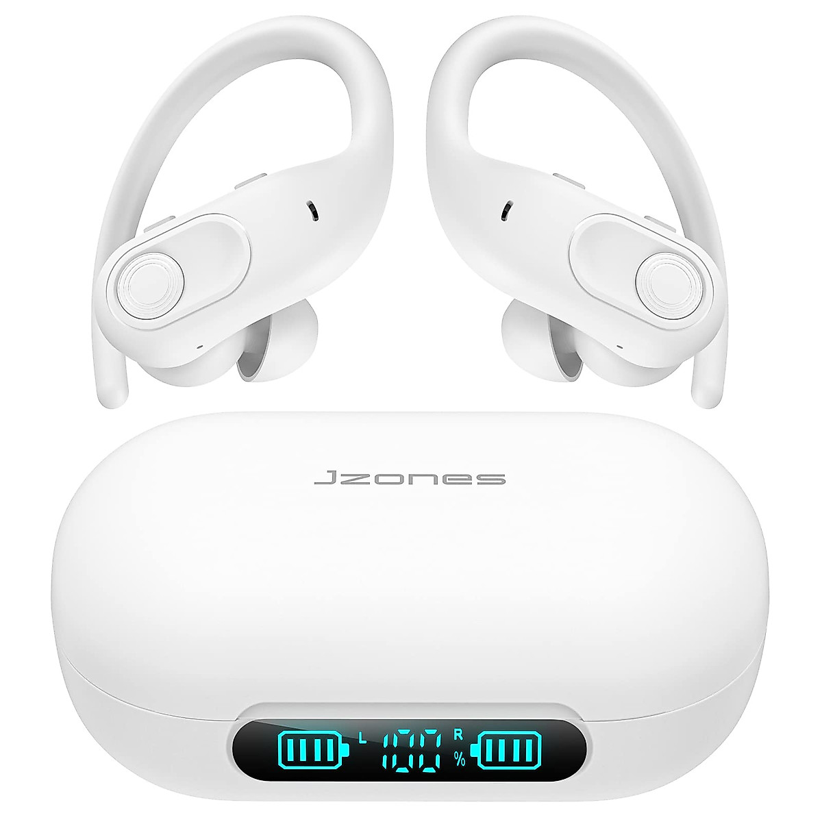 Wireless Earbuds Bluetooth Headphones 130Hrs Playtime with 2500mAh Wireless Charging Case LED Diaplay Hi-Fi Waterproof Over Ear Earphones for Sports Running Workout Gaming