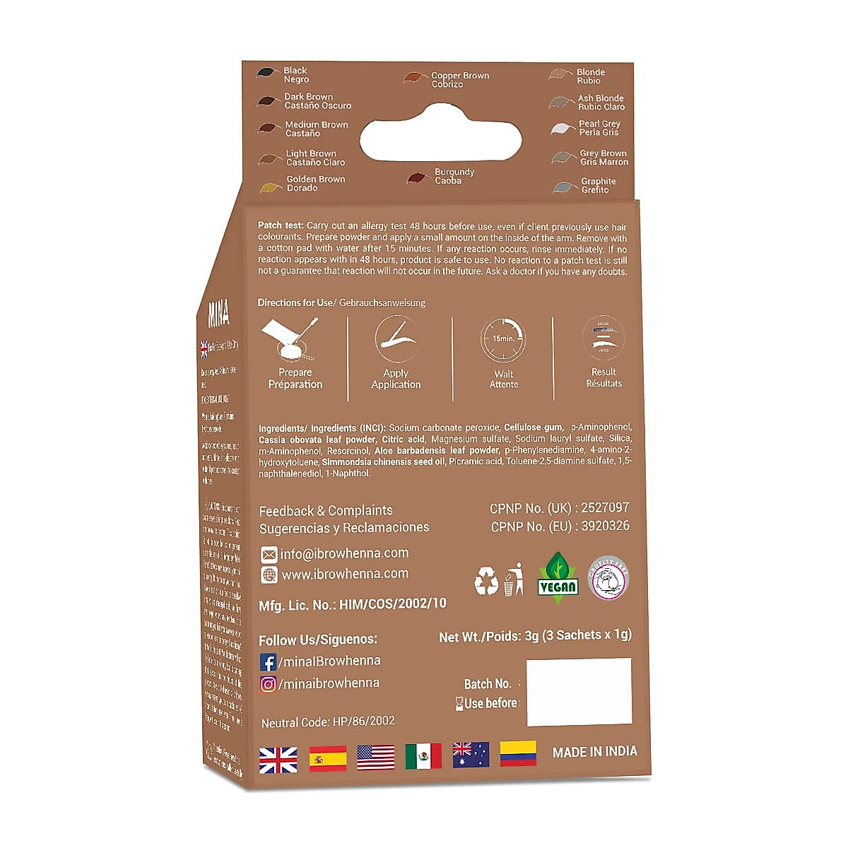 MinaiBrow Tint Kit Blonde | Natural Spot Coloring Brow Tinting Powder, Water & Smudge Proof Tint | Instant Brow Dye Kit, 100% Gray Converge