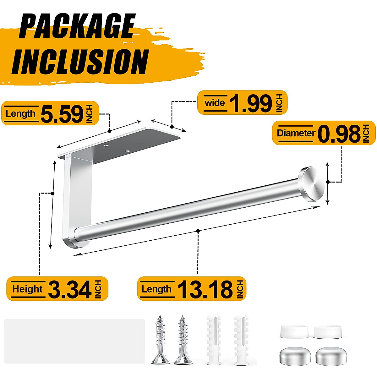 Ultimate Paper Towel Holder Upgrade - Adhesive or Wall Mounted, Durable and Load-Bearing for Kitchen, Bathroom, and RV - Space-Saving Paper Towel Rack