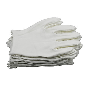 Maydahui 12 Pair White Cotton Gloves 9 inch Extra Large Size for Cosmetic Moisturizing Coin Jewelry Inspection Performance Driving Watch Repair Work Lining