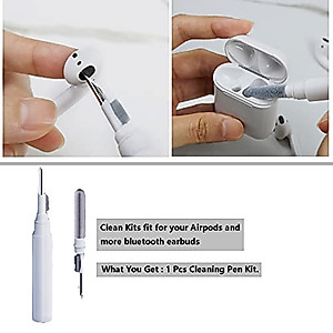 ToneGod Earbuds Cleaning Pen Fits for Airpods Pro 1 2 3 Multi Cleaner Kit Soft Brush for Bluetooth Earphones Case Compact Portable Multifunctional Cleaning Kit (White)