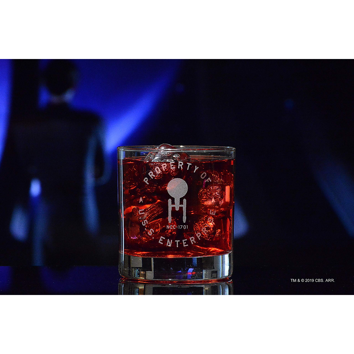 STAR TREK Property of The Original Series Etched Rocks Whiskey Glass - Officially Licensed, Premium Quality, Handcrafted Glassware, 11 oz. - A Collectible Gift for Series Lovers & Special Occasions