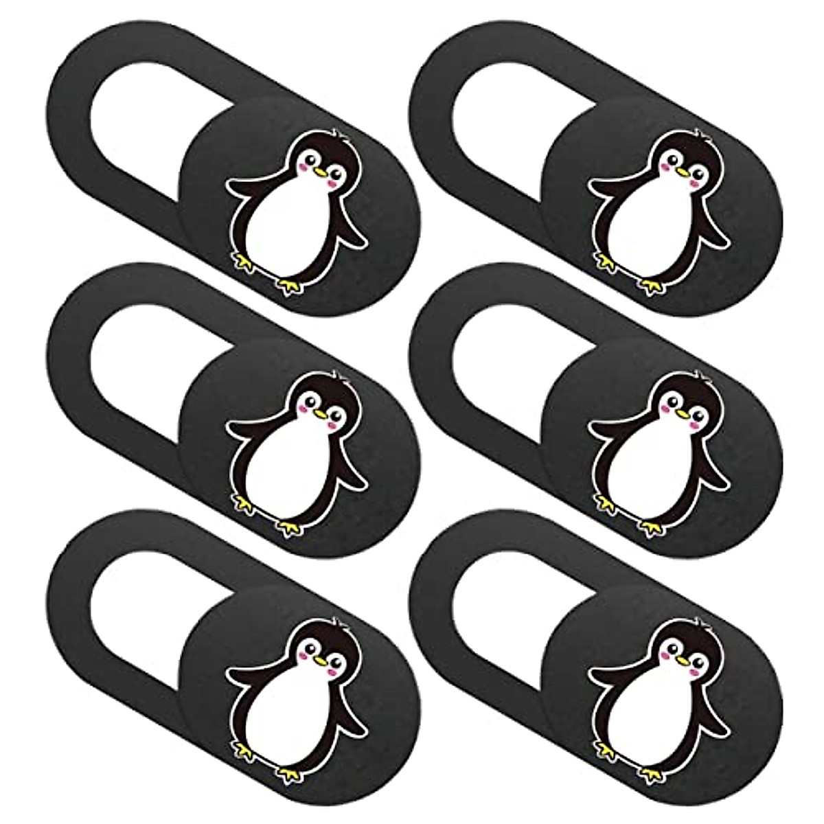 SOLUSTRE Laptop Computer 6 pcs Plastic Smartphone Privacy Adhesive Microphone Cute Animal Laptop Tablet Sliding Slide Webcam Pattern Computer Cover Notebook Lid Penguin for Web Patch Cartoon Laptops