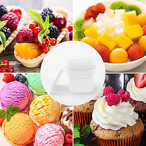 DIICCYO 2L Ice Cream Tub Containers with Lids and Handles, 67 Oz Square Airtight Small Freezer Food Storage Bucket, Plastic Containers Reusable Pail for Home Party Supplies, 12 Pcs