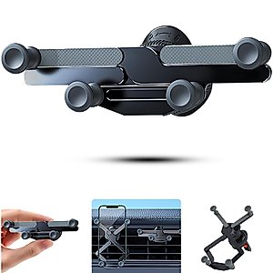 Rednow Car Vent Phone Mount,Invisible Rotatable Air Vent Mount Car Phone Holder 360°Anti-Shake Universal Phone Mount,Car Dashboard & Never Blocking Air Vent Clip Cell Phone Holder for Car (Black)