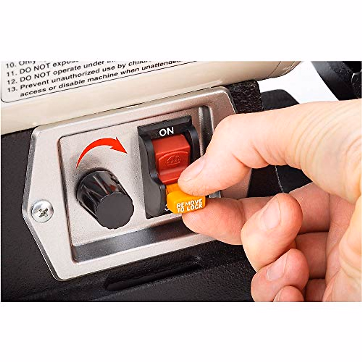 Shop Fox W1840 Variable-Speed Grinder with Work Light, 8",Black,white