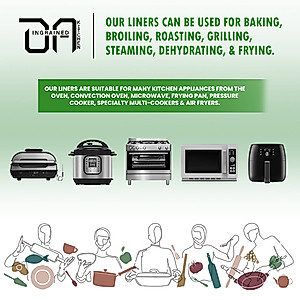 INGRAINED KITCHEN Air Fryer Paper Liners Disposable,125PCS, Airfryer Liners 9 Inch, Nonstick-Water & Oilproof-Unbleached Parchment Paper, For All Appliances, Fry Roast Bake Steam Microwave