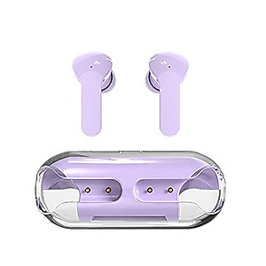 Lopunny Wireless Earbud, Bluetooth 5.3 Headphones Bluetooth Earbud, Deep Bass Wireless Earphones in Ear Noise Cancelling Ear Buds Dual Mic Call, USB-C Waterproof Headset for Game Sport (Purple)