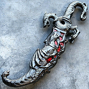 S.S. Fixed Knives 10 inches Dragon Fantasy Sword Dagger Stainless Steel Fixed Blade Knife Gothic Collectible Purple + Free eBook by Survival Steel