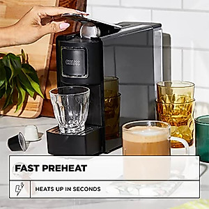 Crux Espresso Capsule Coffee Maker, Black & Silver