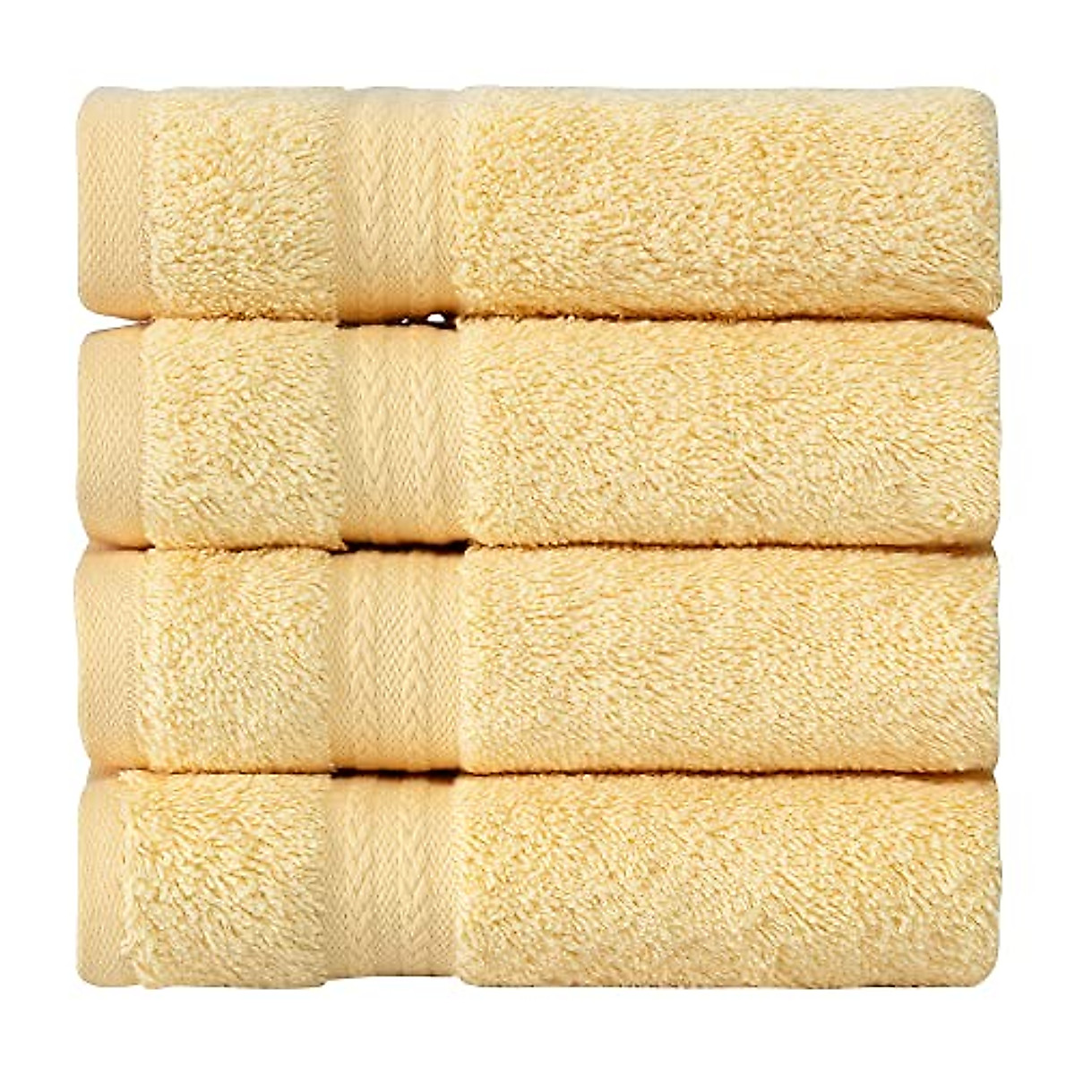 flume home Washcloth Set of 4 I 100 % Turkish Cotton I 13x13 Inches (Spectra Yellow) Cotton Washcloth I Kitchen Towels I Face Towels I Turkish Hand Towel I Washcloths for Body and face