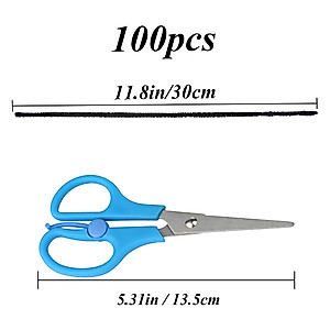 Zxiixz 100Pcs Pipe Cleaners, Pipe Cleaners Craft, Chenille Stems Creative Craft Pipe Cleaners for Festivals Decorations, Crafting Pipe Cleaners, Craft Supplies for Home DIY Handcraft Arts/Black