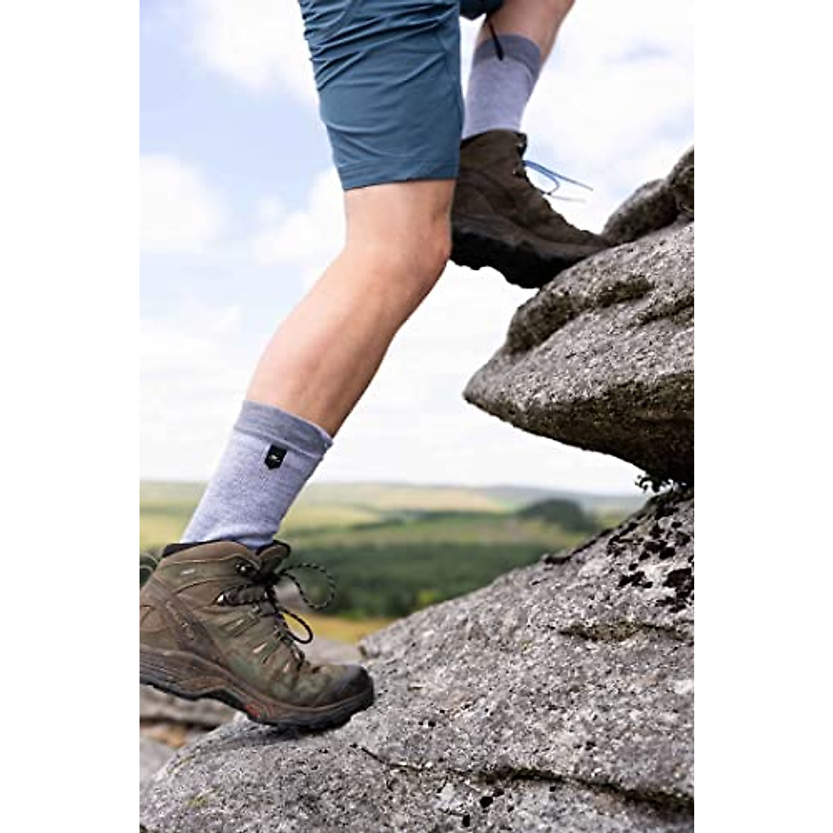 SEALSKINZ Unisex Waterproof All Weather Mid Length Sock, Grey/Grey Marl, Large