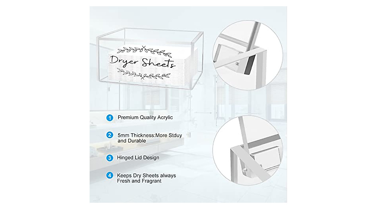 Acrylic Dryer Sheet Container - Stylish & Organized Storage