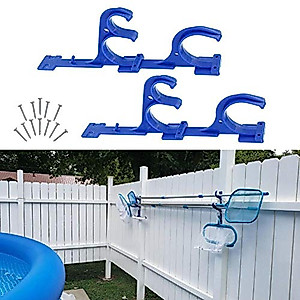 Pool Pole Hanger Leaf Rakes Vacuum Hose with Screw Blue Tools Multi Purpose Brushes D7y4 Garden Skimmers Outdoor Holder Plastic