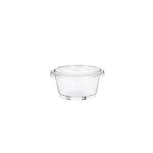 [500 sets - 2oz] Disposable Plastic Souffle/Portion Cups with Lids Bulk Perfect for Shot Glasses, Condiments, Toppings, Dressings, Sampling