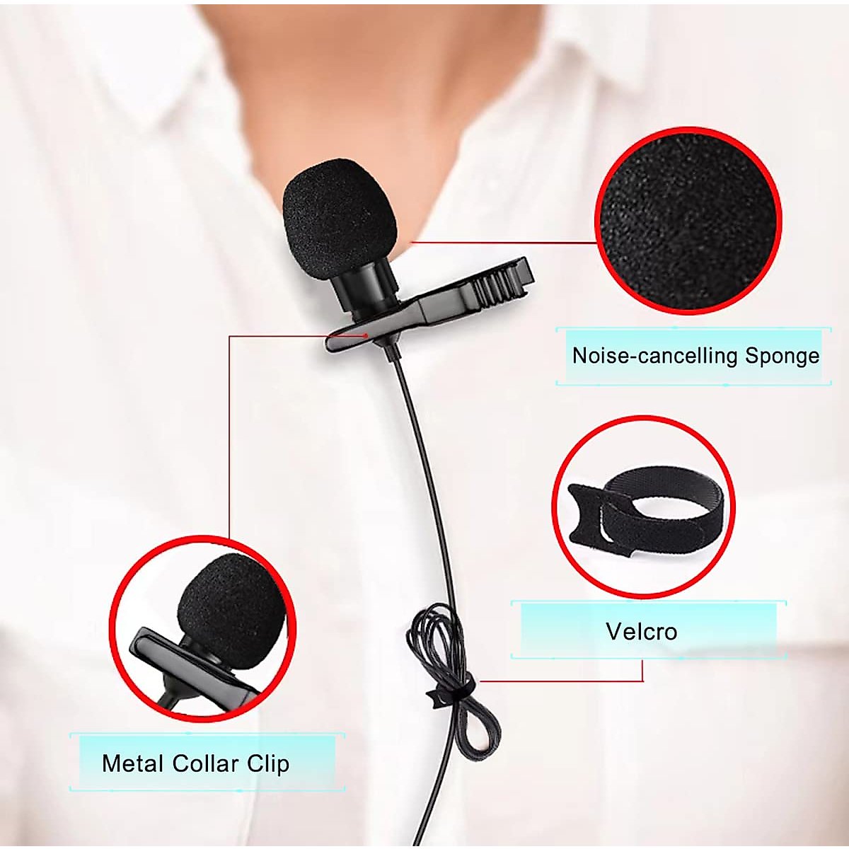 UDEE Microphone Lavalier Microphone for iPhone, Mini Portable for Live, Interview, Meeting and Other Scenarios
