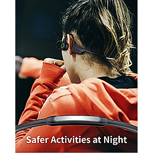 Spodus Bone Conduction Headphones, Bluetooth 5.0 Open-Ear Sport Headphones, Waterproof Wireless Earphones for Running Cycling Yoga Hiking Swiming, Built-in Mic, with 32G Memory