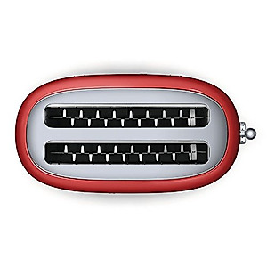 Smeg TSF02RDUS 50's Retro Style Aesthetic 4 Slice Toaster, Red
