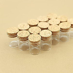 Bottlemaxjar 24PCS 25x30x35mm 12ml Glass Bottle Stopper Vials Small Glass Jars with Cork Storage Decorative Bottle
