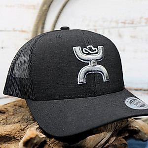 HOOEY Sterling 6-Panel Adjustable Trucker w/Logo (Black with Grey Logo)