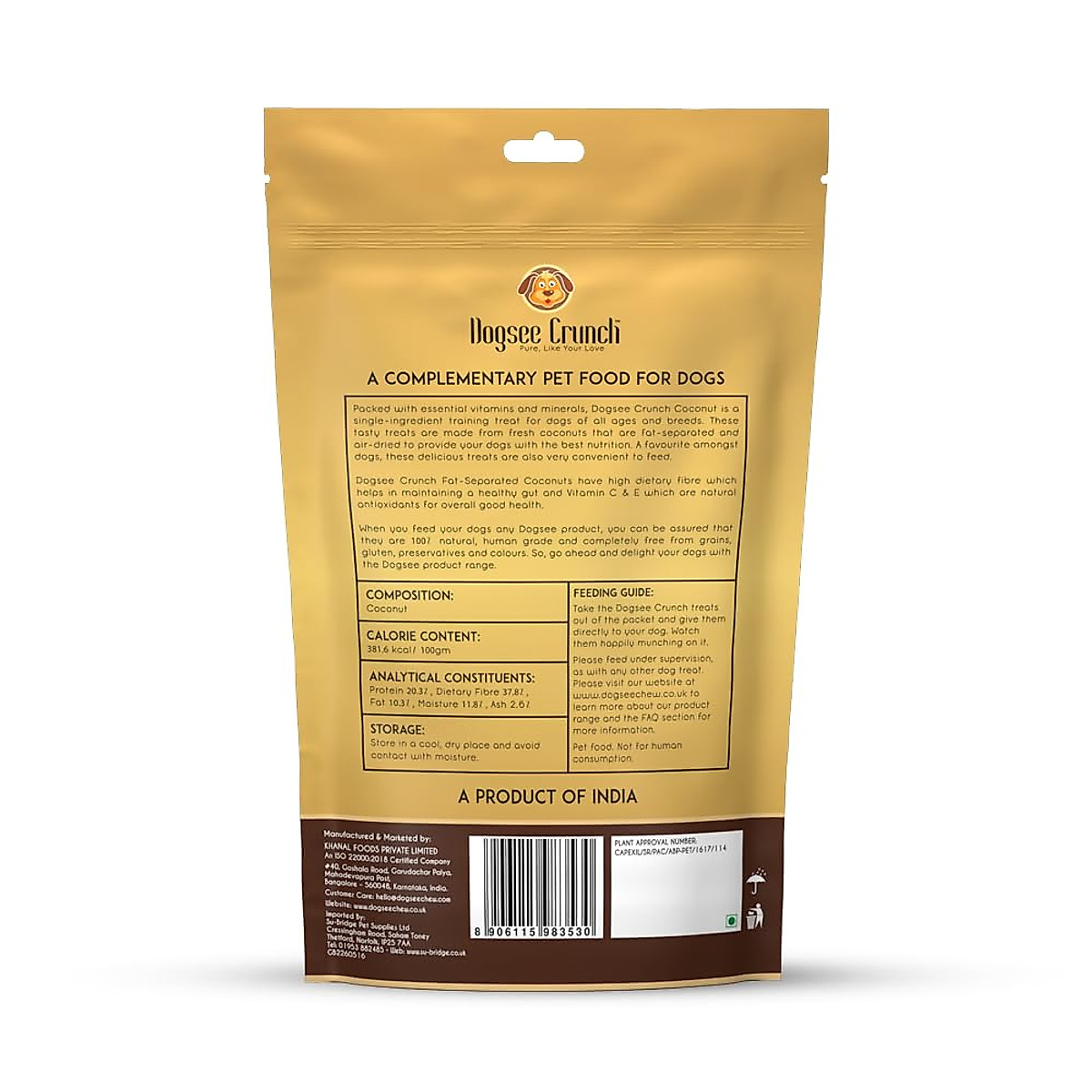 Dogsee Crunch Coconut Training Treats for Dogs 1.76oz/50g | Made from Real Coconuts | for Better Digestive Health | Freeze-Dried Training Treats