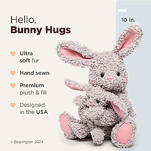 Bearington Bunny Hugs The Bunny Stuffed Animal, 10 Inch Easter Plush Rabbit Stuffed Animal