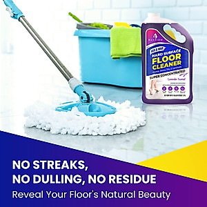 Surface Floor Cleaner Concentrate - Marble, Stone, Tile, Vinyl, Laminate, Linoleum - Multi-use - Super-Concentrated - Safe & Gentle - Removes Dirt, Stains, Odors - Lavender Scent - 1 Gallon (128 oz.)