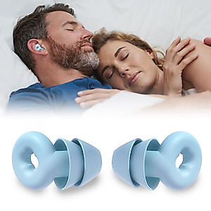 Ear Plugs for Sleeping Noise Cancelling & Reduction Silicone, Reusable Sleeping Earplugs,Hearing Protection Earplugs Sound Blocking for Concerts,Motorcycle,Work (Blue)
