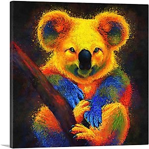 ARTCANVAS Koala Bear Australia Canvas Art Print Stretched Framed Painting Picture Poster Giclee Wall Decor - 26" x 26" (1.50" Deep)