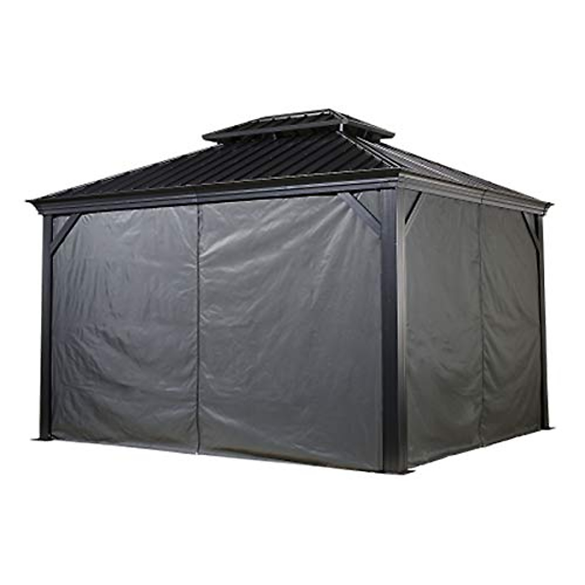 Sojag Accessories Set of 4 10' x 14' Curtains for Monaco/Messina/Mykonos Outdoor Gazebo Models - Grey